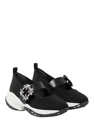 ROGER VIVIER Viv' Match Embellished Sneakers - Black