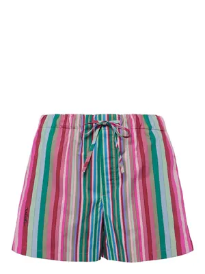 Valentino Garavani Striped Cotton Poplin Shorts - Multicoloured