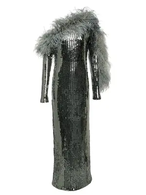 TALLER MARMO Garbo Disco Sequined Gown - Silver