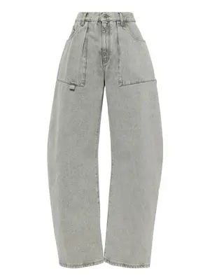 Attico Effie Mid-rise Barrel-leg Jeans - Grey