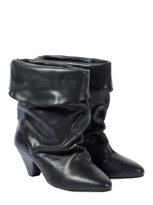 Isabel Marant Étoile Ryska Leather Ankle Boots - Black