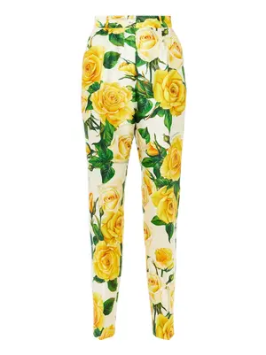 Dolce & Gabbana Floral Silk-blend Pants - Multicoloured