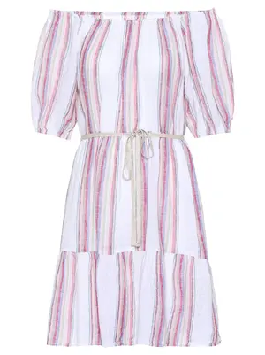 Velvet By Graham & Spencer Cinthia Striped Linen-blend Minidress - Multicoloured