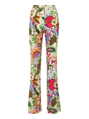 Etro Etro High-Rise Floral Straight Pants Multicoloured