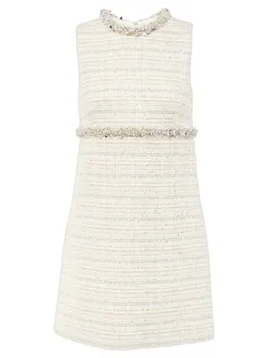 Valentino Garavani Embellished Tweed Minidress - Multicoloured