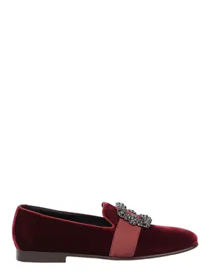 Manolo Blahnik Carlton Embellished Velvet Loafers - Brown