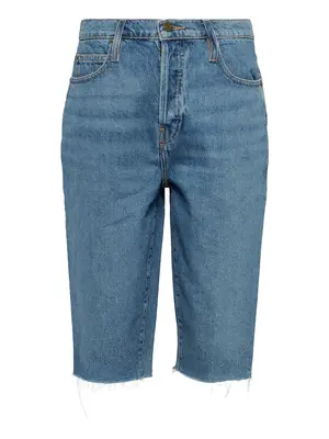 FRAME The Cycling Denim Shorts - Blue