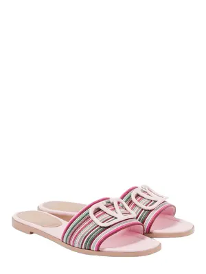 Valentino Garavani Vlogo Signature Leather Mules - Multicoloured