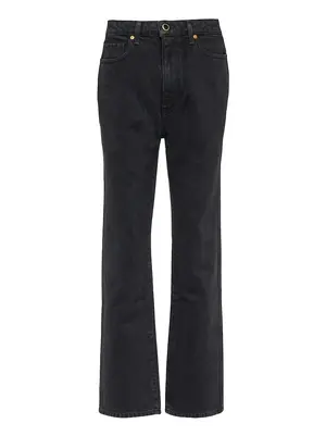 Khaite Abigail Cropped Straight Jeans In Wash - Black