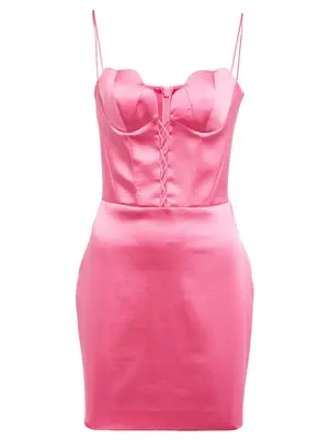 RASARIO Lace-up Bustier Minidress - Pink