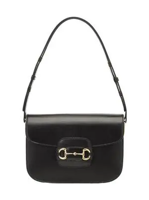 Gucci Horsebit 1955 Leather Shoulder Bag - Black