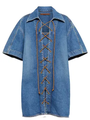 PETAR PETROV Amos Denim Mini Dress - Blue