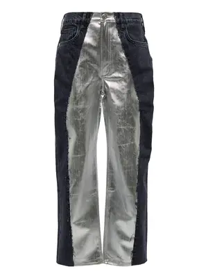 FRAME Pieced Mid-rise Straight Jeans - Multicoloured