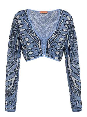 Altuzarra Damisi Jacquard Knit Cropped Cardigan - Multicoloured
