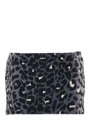 ALEX PERRY Alex Perry Leopard-Print Velvet Miniskirt