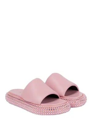 JW Anderson Embellished Leather Platform Sandals - Pink