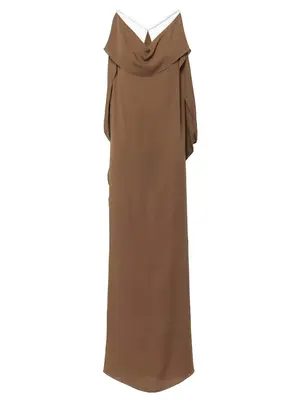 Khaite Dandora Silk Gown - Brown