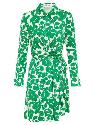 Diane Von Furstenberg Didi Floral Mini Wrap Dress - Green