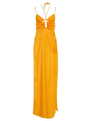 NENSI DOJAKA Cutout Halterneck Maxi Dress - Orange