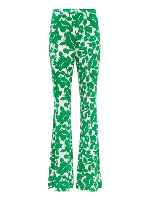 Diane Von Furstenberg Diane Von Furstenberg Brooklyn Printed Flared Pants Green