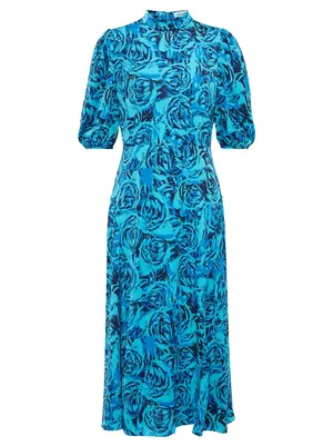Diane Von Furstenberg Nella Crepe Midi Dress - Blue