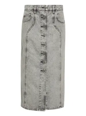 MARANT ETOILE Vandy Denim Midi Skirt - Grey