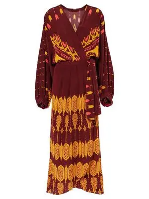 Johanna Ortiz Printed Silk Wrap Dress - Multicoloured