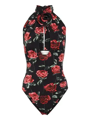 Magda Butrym Floral Cutout Jersey Bodysuit - Multicoloured