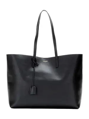 Saint Laurent Shopping E/w Leather Tote Bag - Black