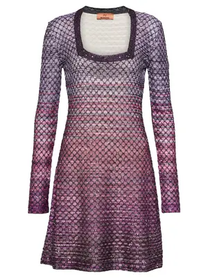 Missoni Knitted Lame Minidress - Multicoloured