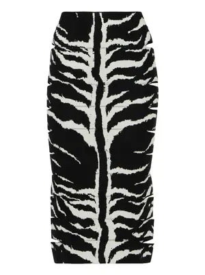 Alaïa Zebra-printed High-rise Midi Skirt - Multicoloured