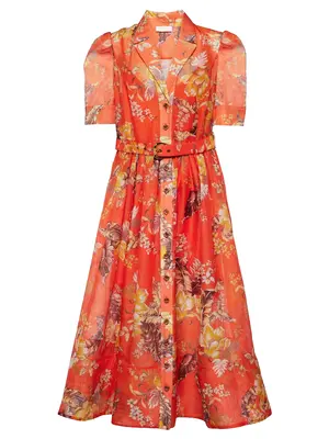 Zimmermann Matchmaker Linen And Silk Shirt Dress - Multicoloured