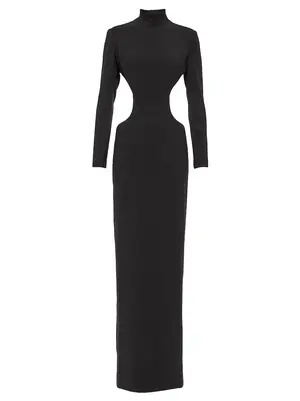 MONOT Cutout Crepe Gown - Black