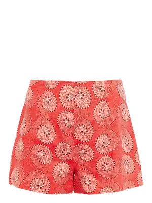 Staud Oscar Printed Linen Shorts - Multicoloured