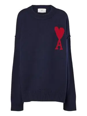 AMI Paris De Coeur Wool Sweater - Blue