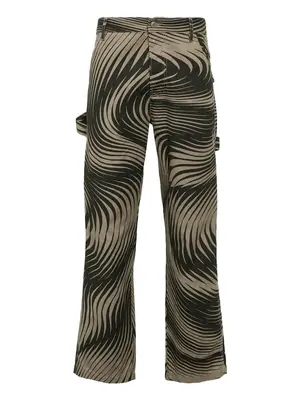 Dries Van Noten Cotton And Linen Wide-leg Trousers - Multicoloured