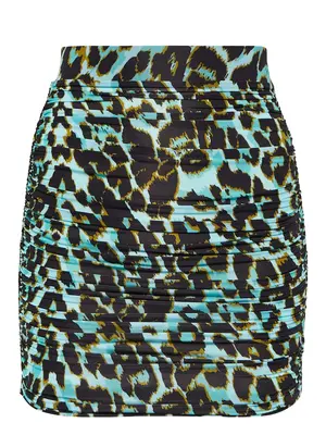 Alex Perry Kiran Leopard-print Miniskirt - Multicoloured