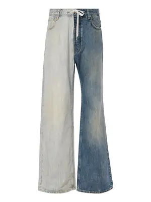 Balenciaga Fifty-fifty Low-rise Wide-leg Jeans - Multicoloured