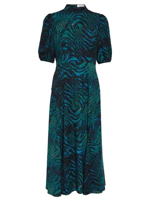 Diane Von Furstenberg Nella Tiger-print Crepe Midi Dress - Multicoloured