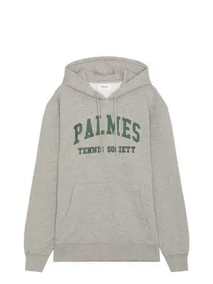 PALMES Mats Hooded Sweatshirt - Grey Melange & Green