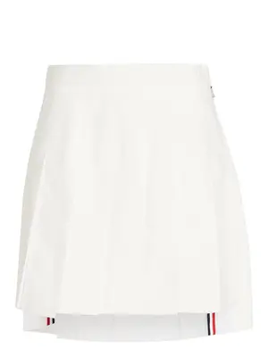 THOM BROWNE Thom Browne Pleated Linen Mini Skirt
