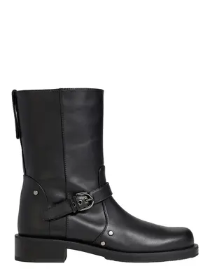 STUART WEITZMAN Maverick Buckled Leather Ankle Boots - Black