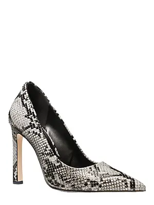 Michael Kors Michael Kors Amara Snake Embossed Leather Pump Grey
