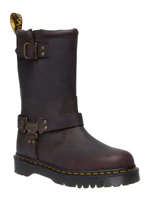 Dr. Martens Anistone Hi Leather Biker Boots - Brown