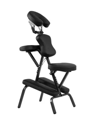 SKONYON Pu Leather Pad Travel Massage Chair - Black