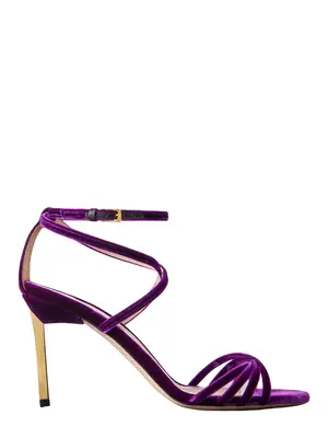 TOM FORD Ida Velvet Sandals - Purple