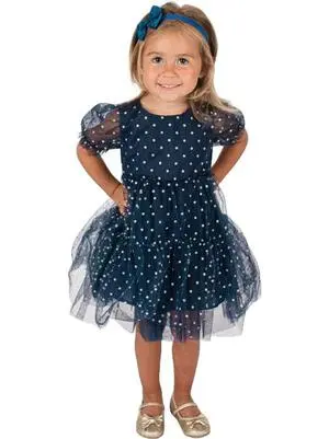 POPATU Polka Dot Tulle Party Dress - Navy