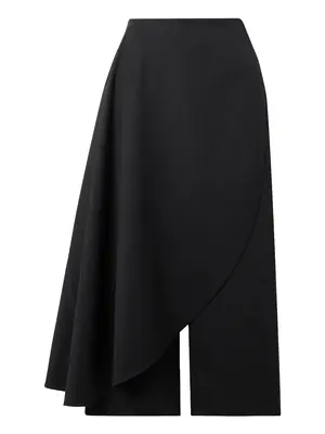 Alaïa Cropped Layered Wool-blend Pants - Black