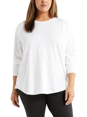 Zella Zella Relaxed Washed Cotton Top White