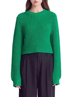 English Factory Crewneck Crop Sweater - Green
